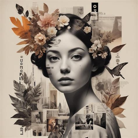 Visually Striking Digital Collage Blending Dynamic And Artistic Visual
