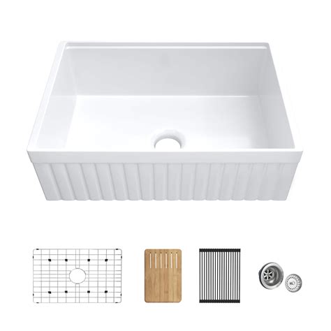 Pillar 30″ Kitchen Farmhouse Fireclay Workstation Sink K2 Sf30pit