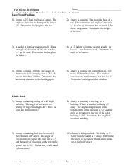 Trig Word Problems Pdf Name Trig Word Problems X U M X Z NKju TXao XS OgfNtVw APr E RLgLWCu