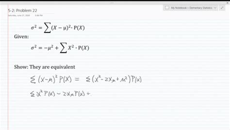 SOLVED The Formula For Finding The Variance For A Probability