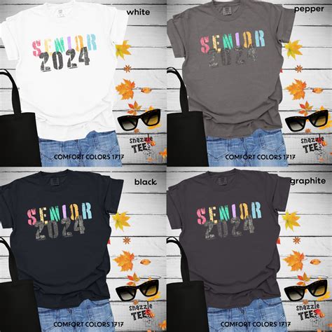 Senior 2024 Stencil 2024 Grad Class Of 24 Senior T Senior Year High School College