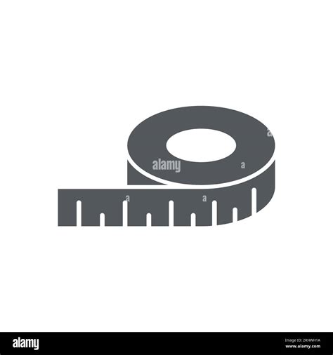 Measure Vector Tape Length Ruler Icon Centimeter Symbol Tape Measure Flat Tool Metric Roll Icon