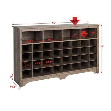 Prepac 60 Inch Shoe Cubby Console — Wholesale Furniture Brokers