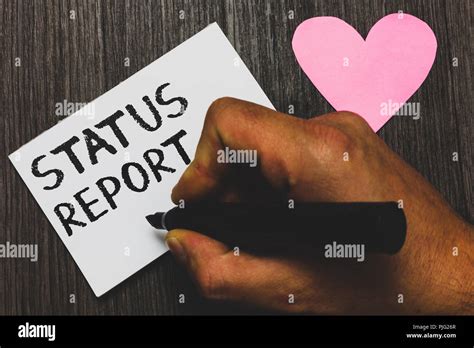 Handwriting Text Writing Status Report Concept Meaning Update Summary Of Situations As Of A