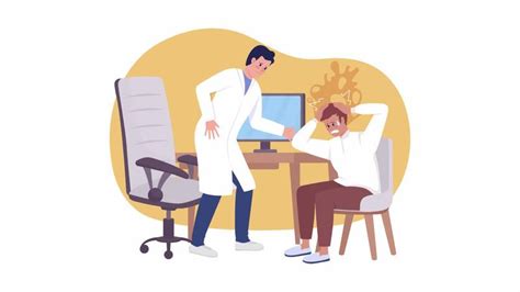 Animated Isolated Anxious Patient Looped Flat 2d Characters Hd Video Footage Panic Attack At