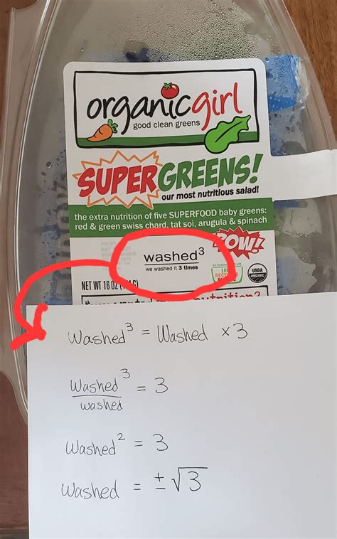 my tub of super greens came with a fun algebra problem i solved it r notinteresting