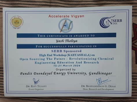 Yash Tholiya On Linkedin Chemicalengineering Pdeu Serb Ddu Floss