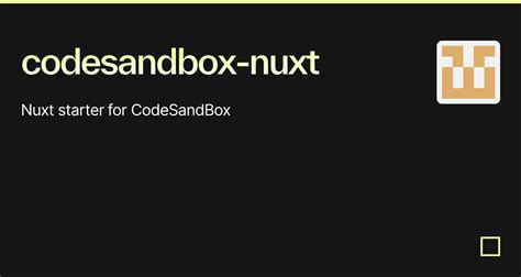 Codesandbox Nuxt Codesandbox