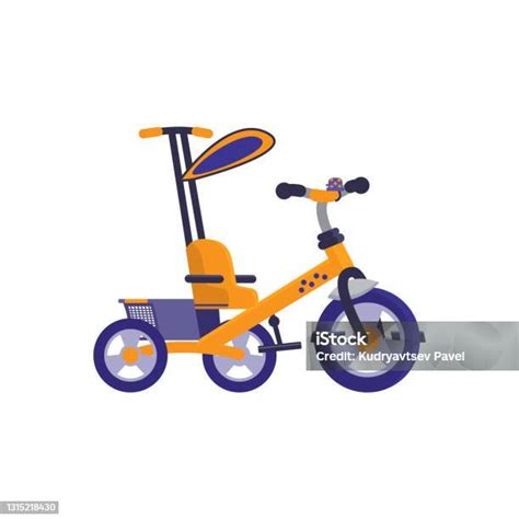 어린이와 유아는 흰색에 고립 만화 벡터 일러스트레이션 세 발 자전거 0명에 대한 스톡 벡터 아트 및 기타 이미지 0명 교통수단 다중 색상 Istock