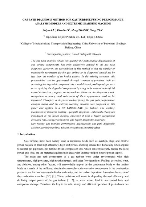 Pdf Gas Path Diagnosis Method For Gas Turbine Fusing Performance Analysis Models And Extreme