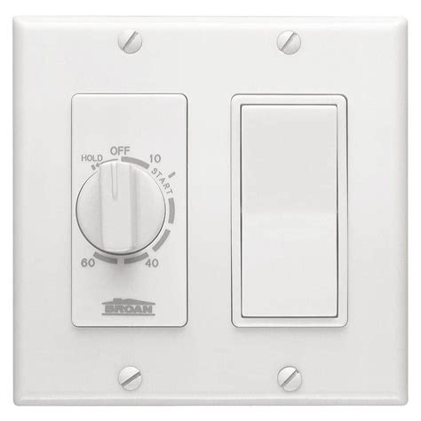 Broan Nutone 15 Amp 60 Minute In Wall Dial Timer With Rocker Switch