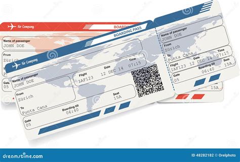 Vector Image Of Airline Boarding Pass Ticket Stock Vector