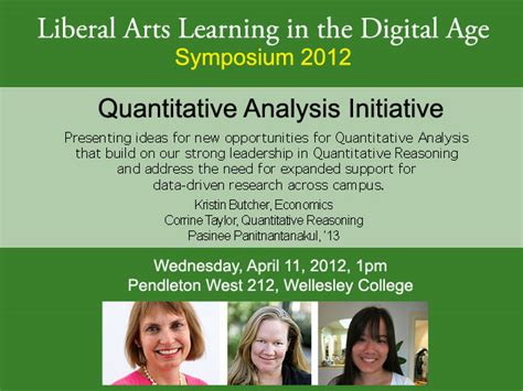 411 Quantitative Analysis Initiative Liberal Arts Learning In The Digital Age