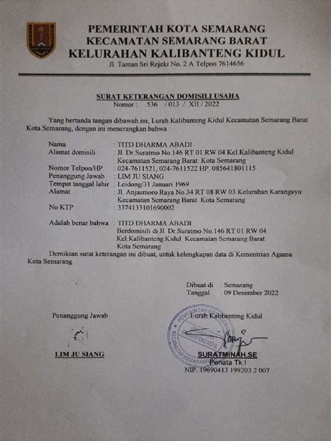 Surat Domisili Pdf Pdf