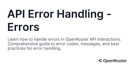 api error handling openrouter error documentation openrouter