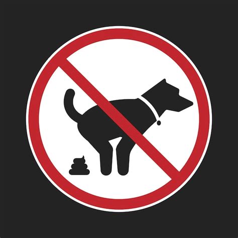 Pictograma Isolado Sinal Redondo De Animais De Estimação Não Estão Autorizados A Cagar Parque
