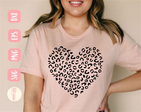 Leopard Heart SVG Design Heart SVG File For Cricut Leopard Etsy
