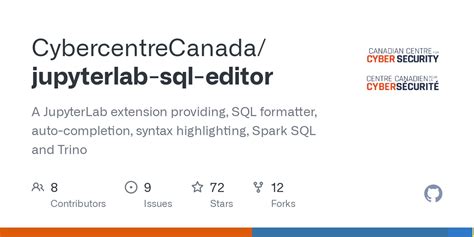 Github Cybercentrecanadajupyterlab Sql Editor A Jupyterlab Extension Providing Sql