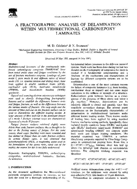 Pdf A Fractographic Analysis Of Delamination Within Multidirectional Carbon Epoxy Laminates