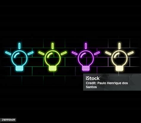 윤곽선 네온 전구 아이콘입니다 번개 기호와 밝은 네온 램프 프레임 픽토그램 플래시 아이디어 전력 및 연료 전하 전력 창의적인 솔루션 벡터 아이콘 Setyellow 0명에
