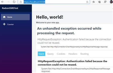 Radzenssrsviewer Authentication Failed Because The Connection Could