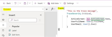 custom tracing in monitor and app insights with power fx carl de souza