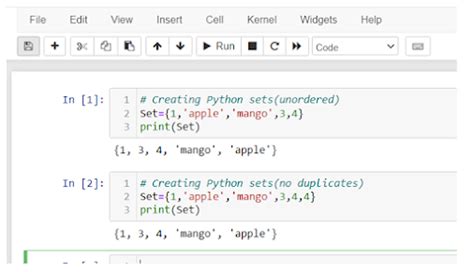 python sets and inbuilt functions