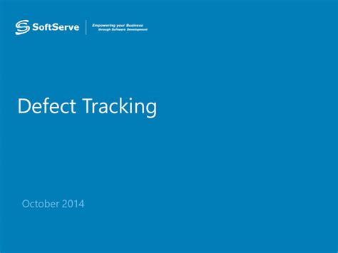 Defect Tracking Online Presentation
