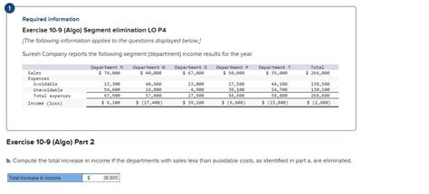 Solved Required Information Exercise Algo Segment Chegg Com