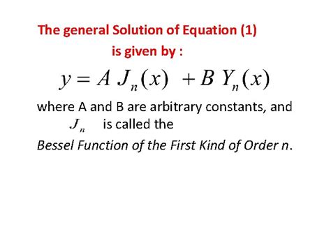 BESSELS EQUATION AND BESSEL FUNCTIONS The Differential Equation