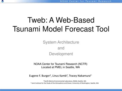Ppt Tweb A Web Based Tsunami Model Forecast Tool Powerpoint