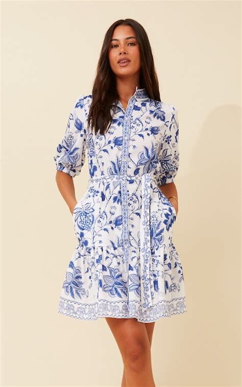 Elara Floral Dress White