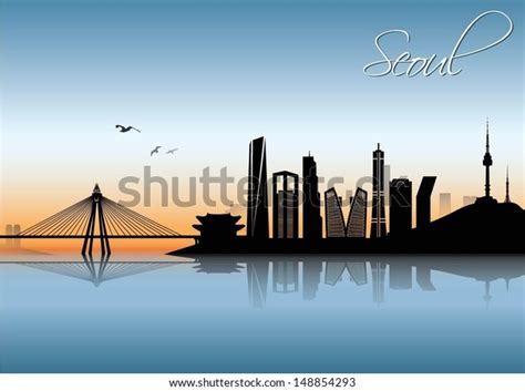 서울 스카이라인 벡터 그림 스톡 벡터로열티 프리 148854293