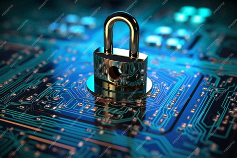 premium ai image blue keylock embodies binary code symbolizing