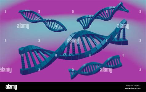 Abstract Dna Helix With Hexagonal Elements On A Holographic Backdrop