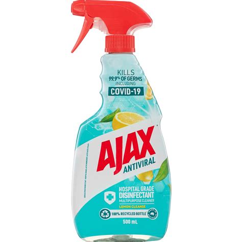 Ajax Disinfectant Multipurpose Lemon Trigger 500ml Woolworths