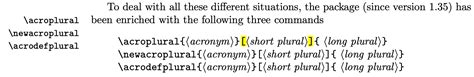 Hyperref Acronym Package Acroplural Not Working In Acronym