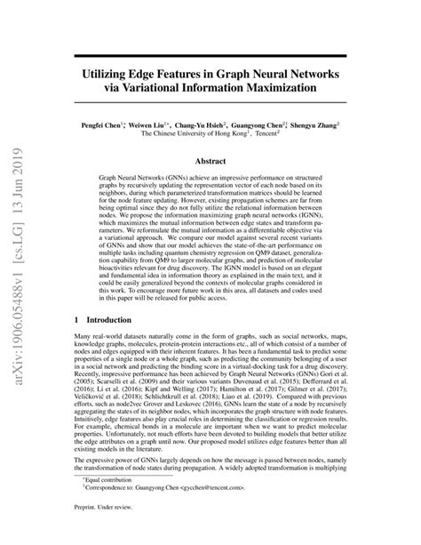 Utilizing Edge Features In Graph Neural Networks Via Variational