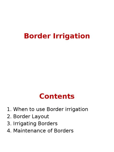 Border Irrigation Pdf Irrigation Tillage