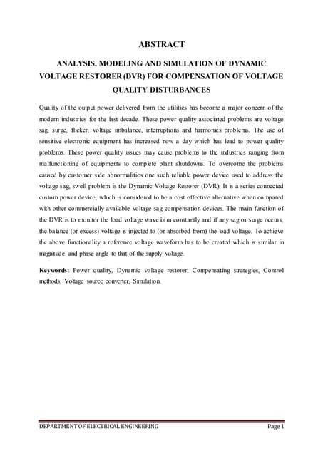 Dynamic Voltage Regulator Pdf