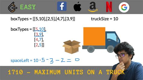 June 14 2021 Leetcode Solution Maximum Units On A Truck Easy Solution Youtube