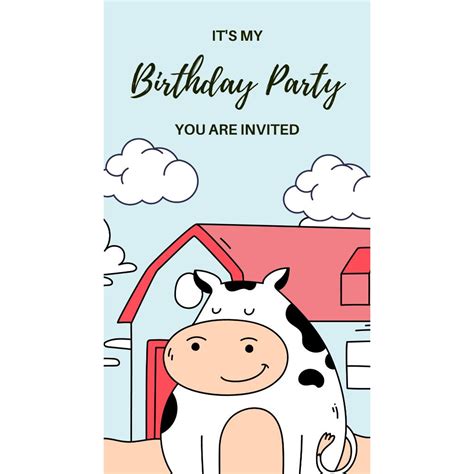 Jual Undangan Digital Cow Sapi Imut Ulang Tahun Shopee Indonesia