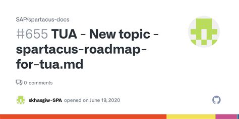 TUA New Topic Spartacus Roadmap For Tua Md Issue 655 SAP
