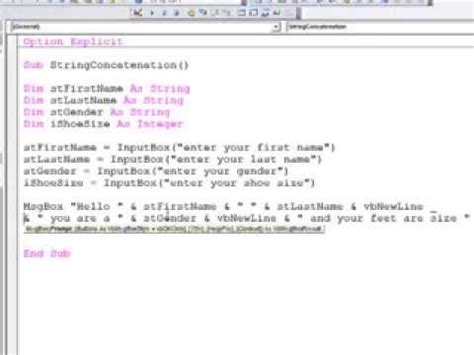 13 Introduction To Programming With VBA String Concatenation YouTube