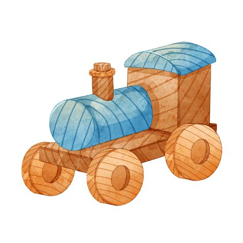 나무로 된 귀여운 일러스트 장난감 기차 Train 기차 만화 기차 Png 일러스트 및 Psd 이미지 무료 다운로드