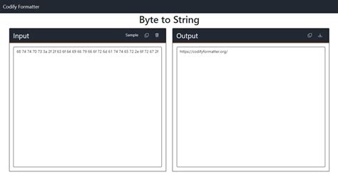 Byet To String Online Converter Codifyformatter