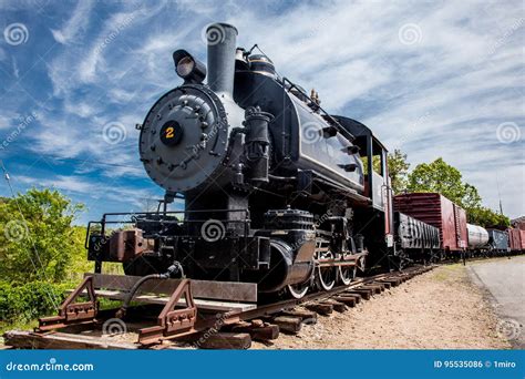 Old Steam Train Locomotive Editorial Photo Image Of River 95535086