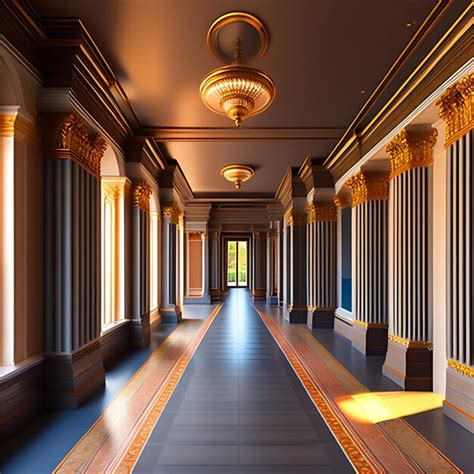 Premium Ai Image Long Gallery Corridor Built In Classical Style