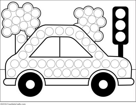 Preschool Car Dot Art Activity Cars Preschool Transportation Crafts