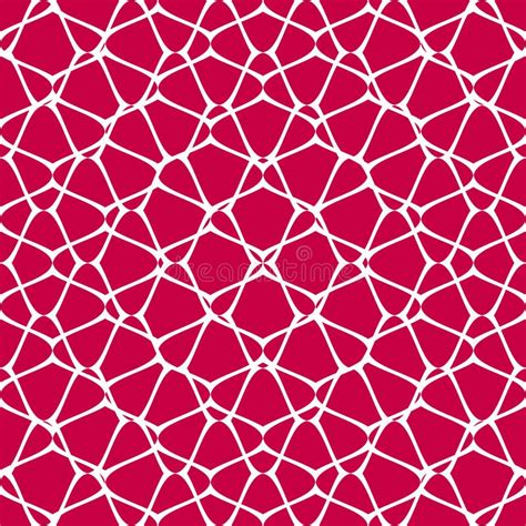 Vector Mesh Seamless Pattern Red And White Background Net Grid Lattice Fishnet Stock